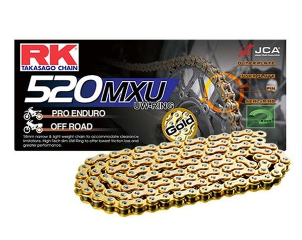 RK GB 520 MXU UW-Ring Gold Chain for Off Road Enduro | 7aftermarket India